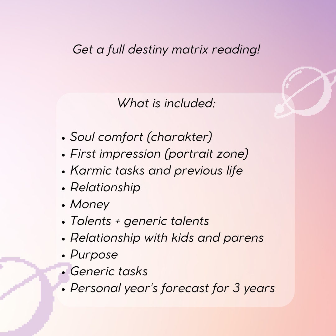 Destiny Matrix Full Reading - Etsy