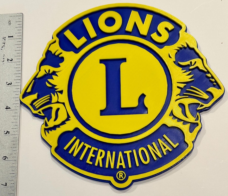 3d Printed Lions Club Logo - Etsy