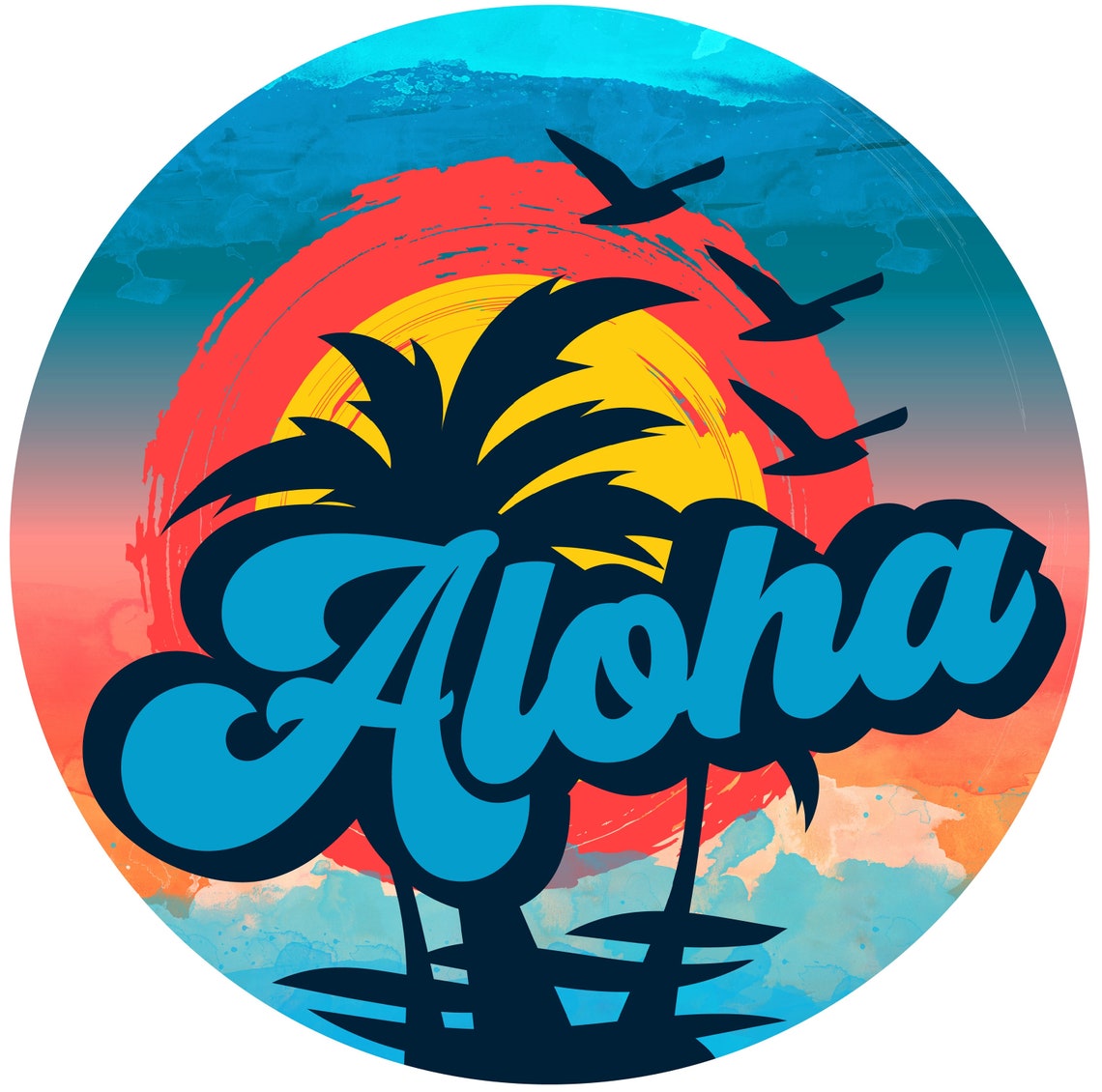 Aloha Vinyl Sticker || Ocean Stickers Surf Sticker Summer Decor Coastal ...