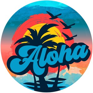 Aloha Vinyl Sticker || Ocean Stickers Surf Sticker Summer Decor Coastal ...