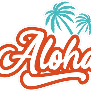 Aloha Vinyl Sticker || Ocean Stickers Surf Sticker Summer Decor Coastal ...