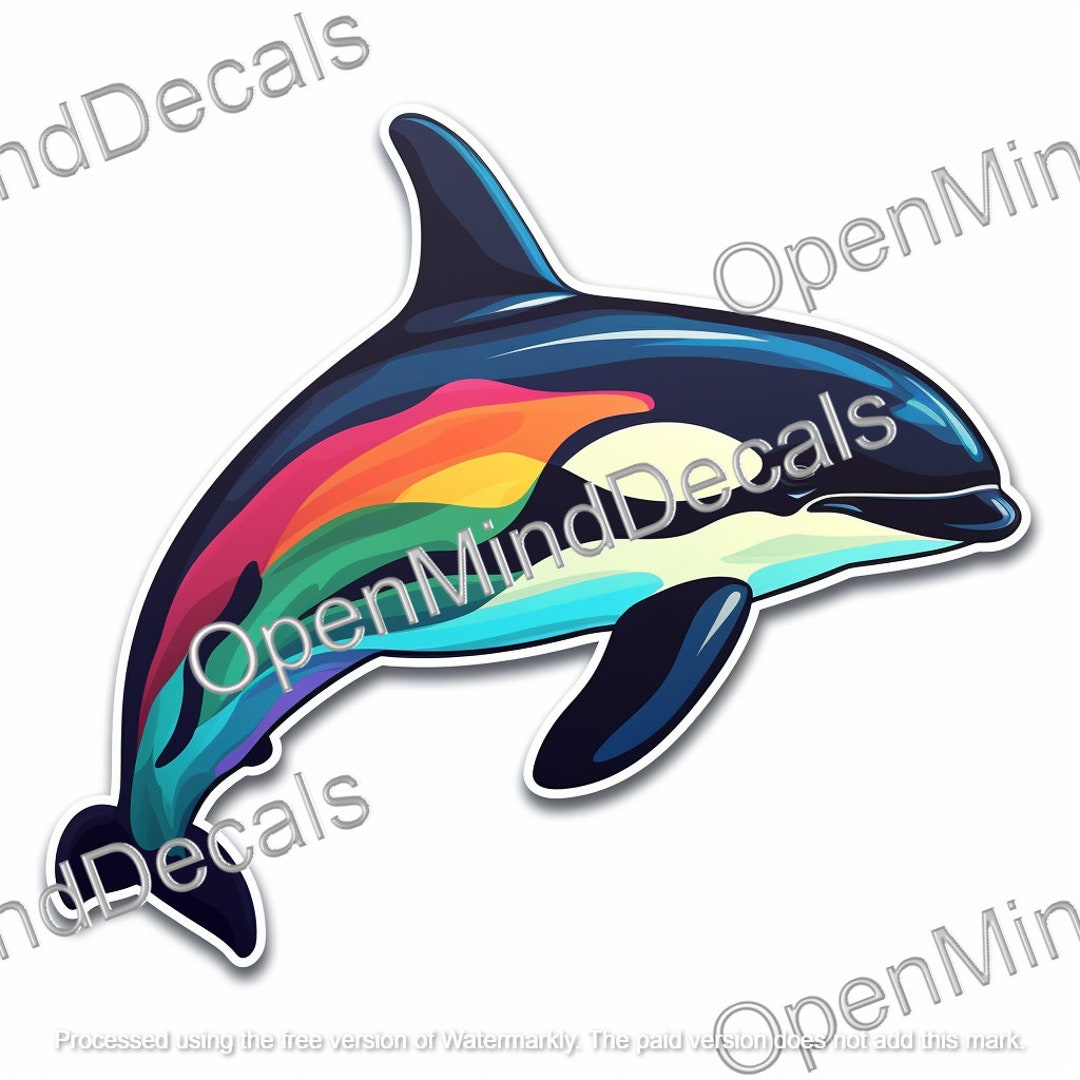 Orca Whale Vinyl Sticker || Ocean Surf Sticker Summer Decor Coastal ...
