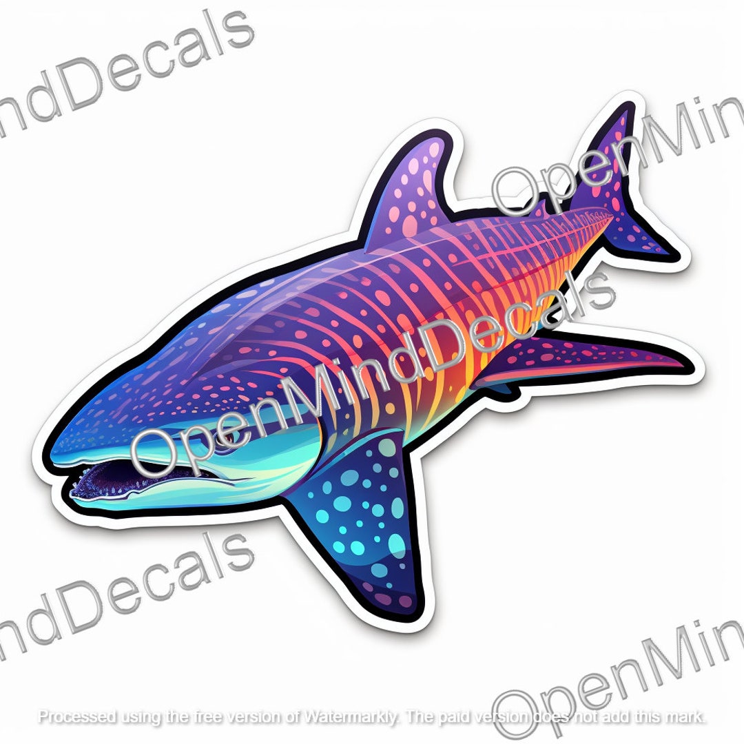 Whale Shark Vinyl Sticker || Ocean Sticker Surf Sticker Summer Decor ...