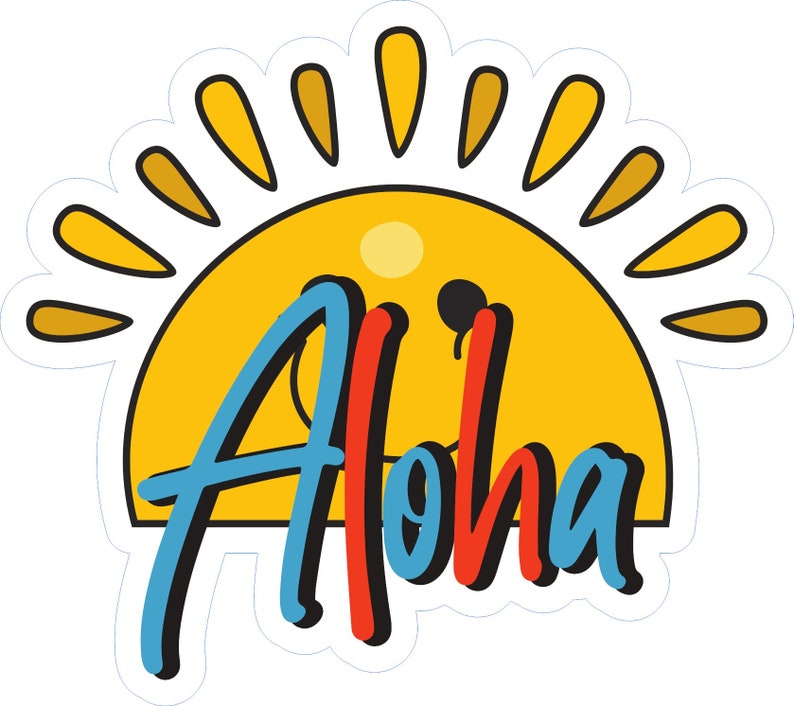 Aloha Vinyl Sticker || Ocean Stickers Surf Sticker Summer Decor Coastal ...
