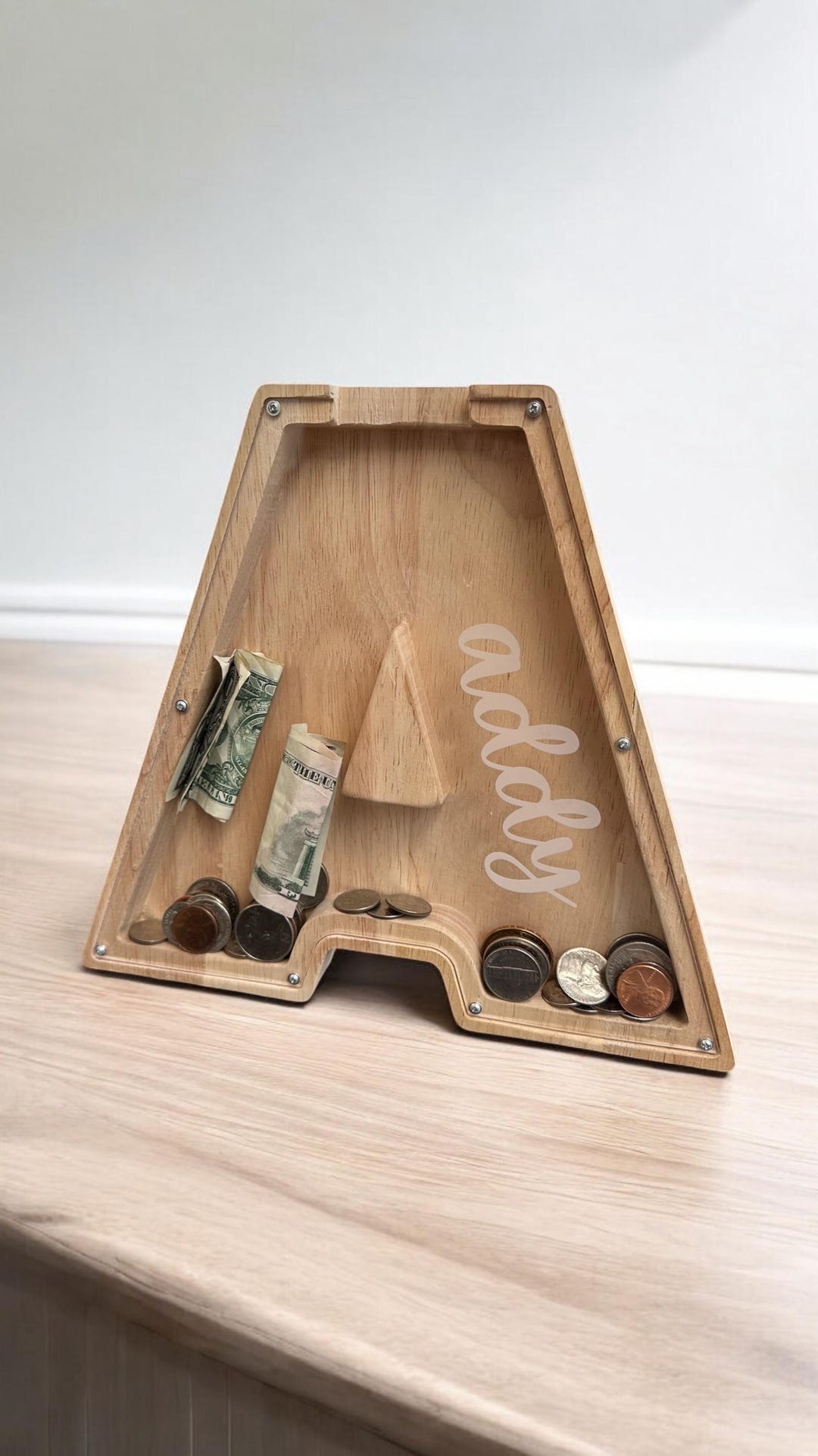 Alphabet Piggy Bank Personalized Piggy Bank Wooden Letter Piggy Bank ...