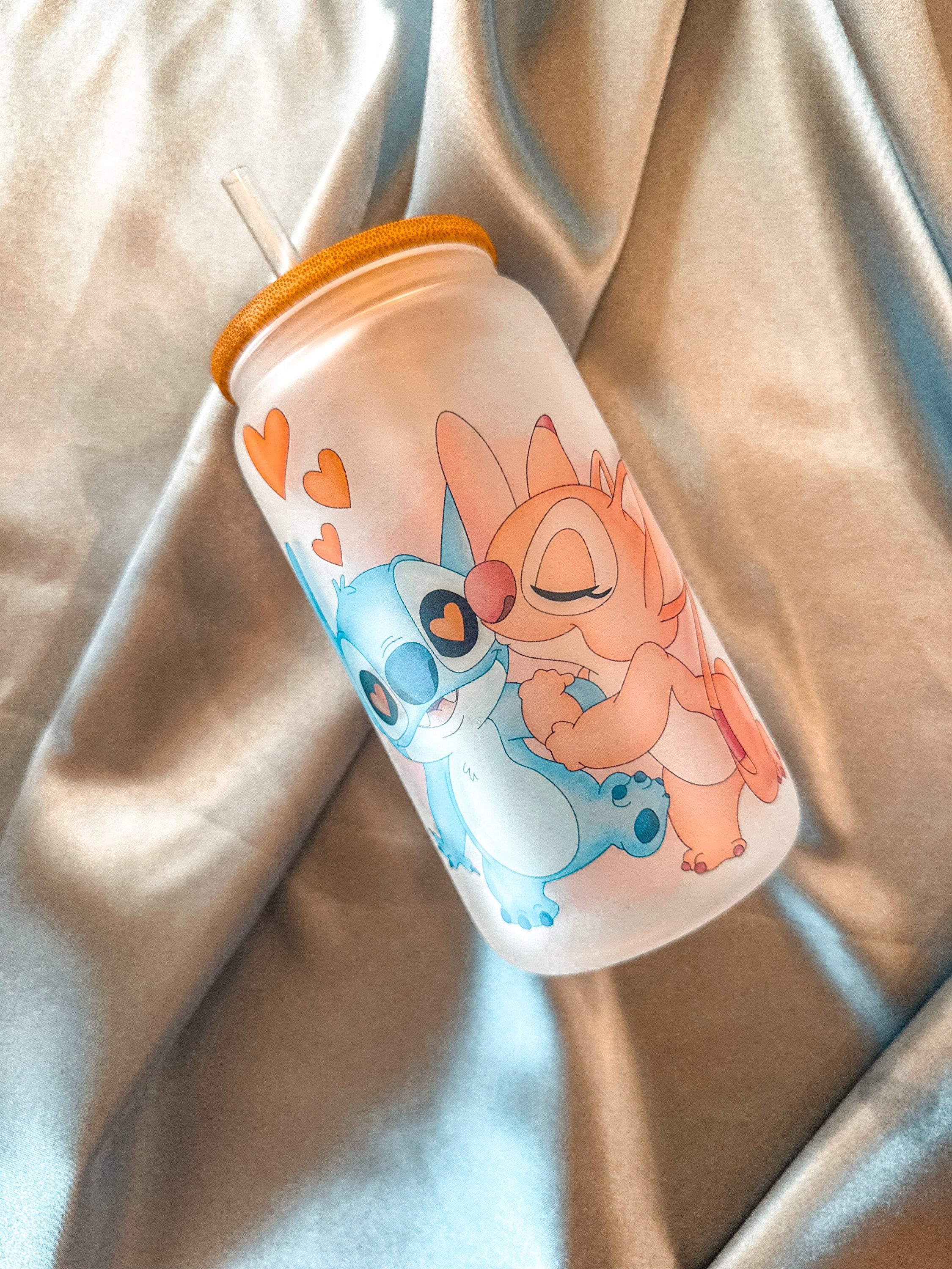Stitch Themed Glass Cans Disney Glass Cans Lilo and Stitch Inspired ...