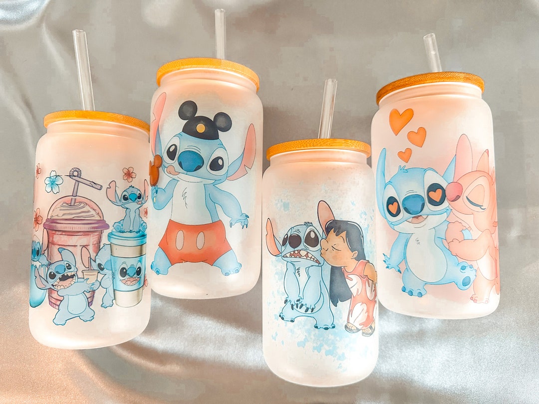 Stitch Themed Glass Cans Disney Glass Cans Lilo and Stitch Inspired ...