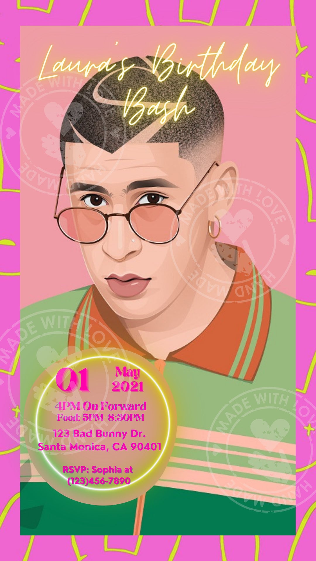 Bad Bunny Party Invitations, Party Invitations - Etsy