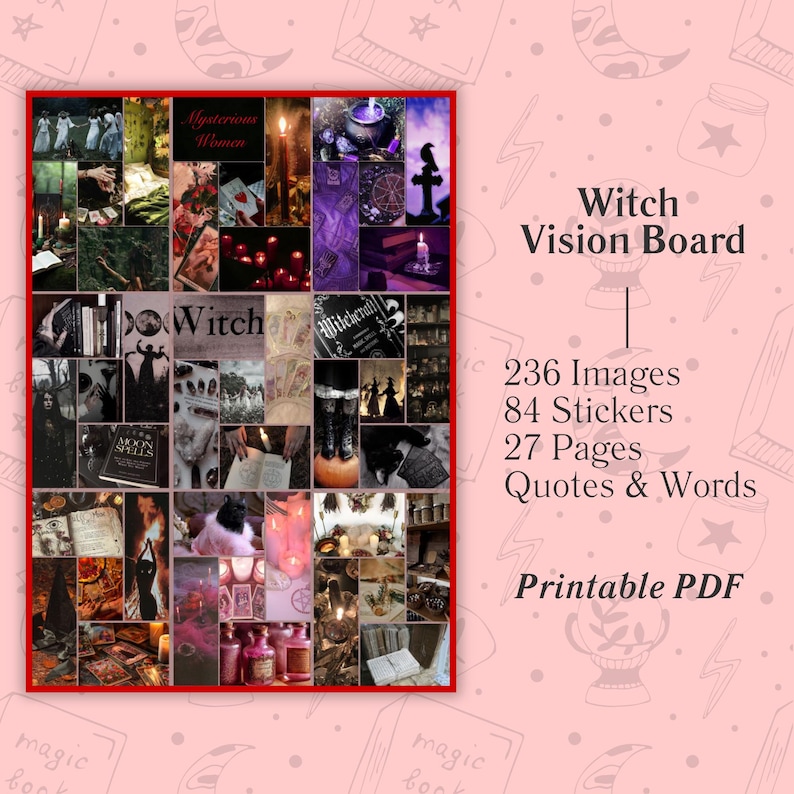 Witch Vision Board Printable Kit Images PDF 2026 Witchy Aesthetic and ...