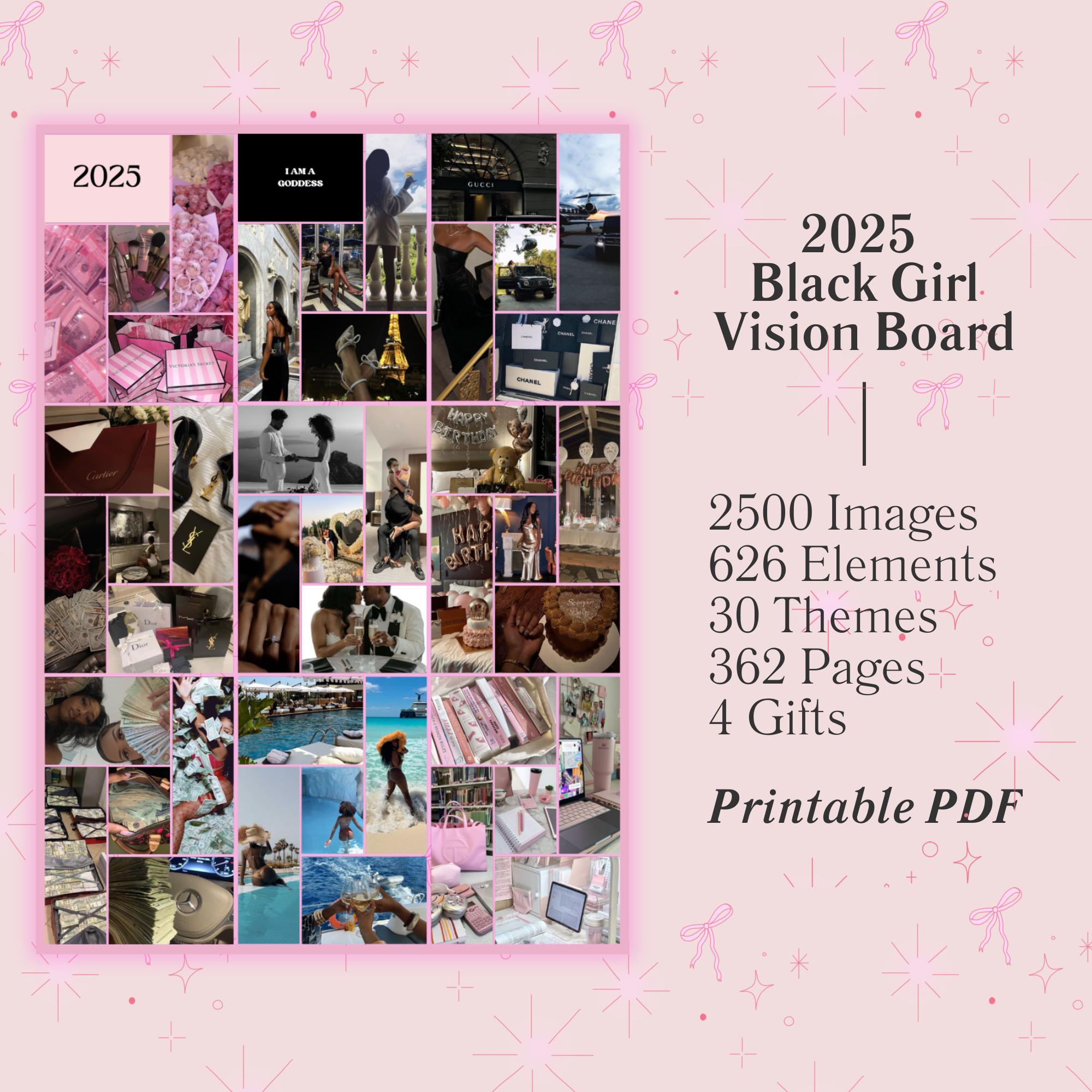 Black Girl Vision Board 2025 Kit Printables - Affirmationen und Zitate ...