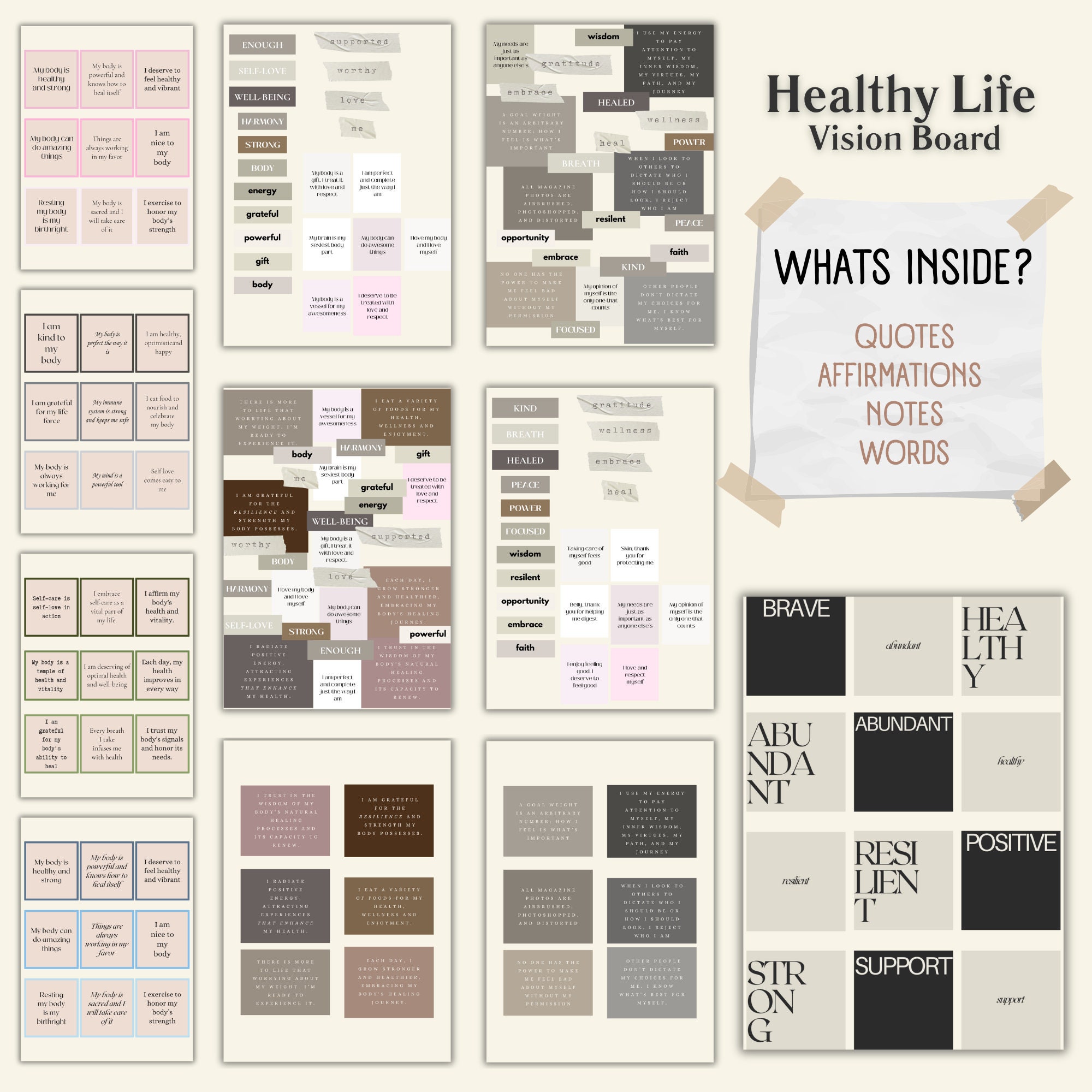 Black Girl Health and Fitness Vision Board, 2026 Black Girl Vision ...