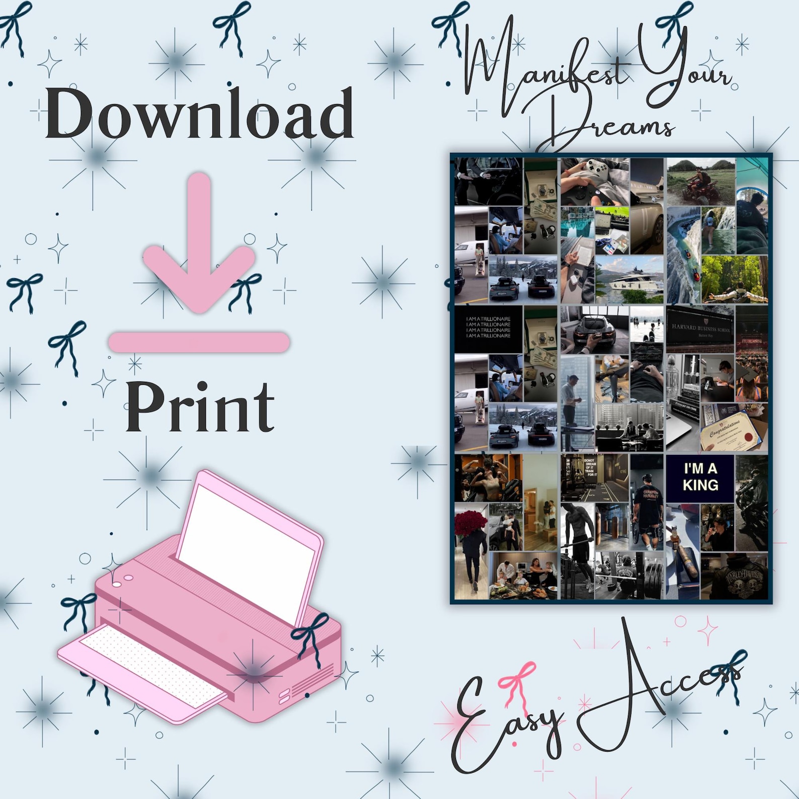 Vision Board Kit for Men, 2026 Vision Board, Vision Board Printable ...