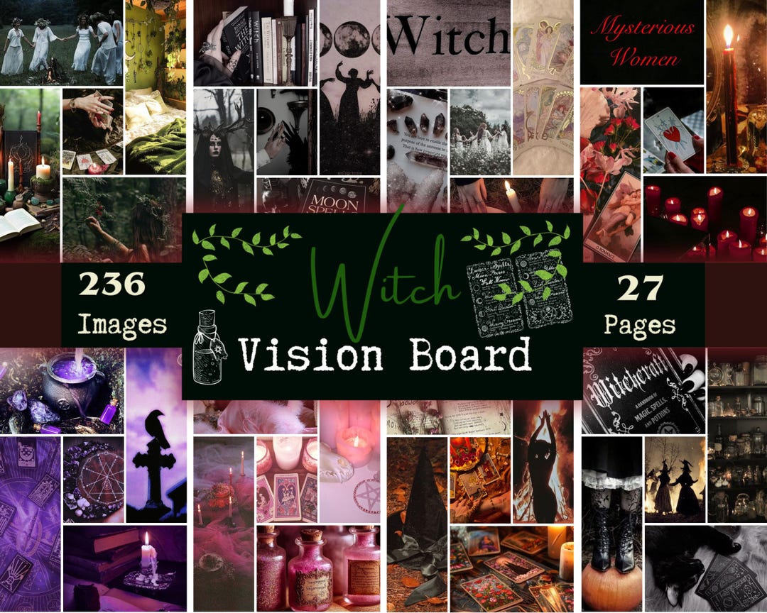 Witch Vision Board - 2025 Witchy Vision Board, Printable Witch Photos ...