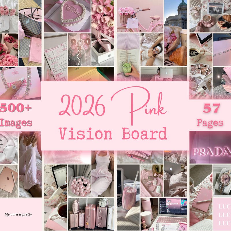 Pink Theme Vision Board - Etsy