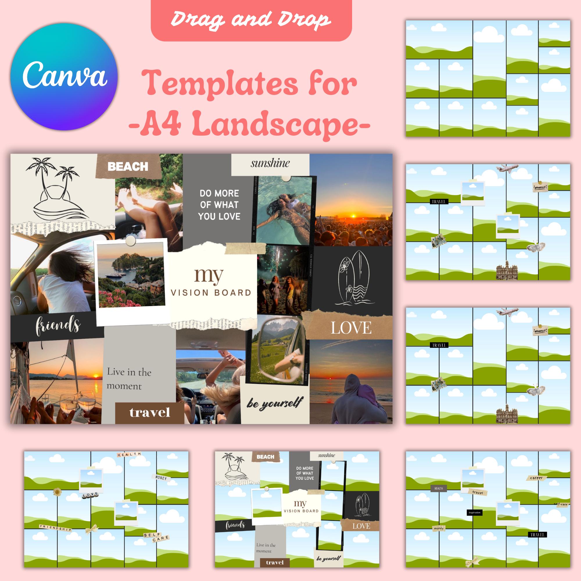 Vision Board Template, Editable Vision Board Canva Kit, Manifest ...