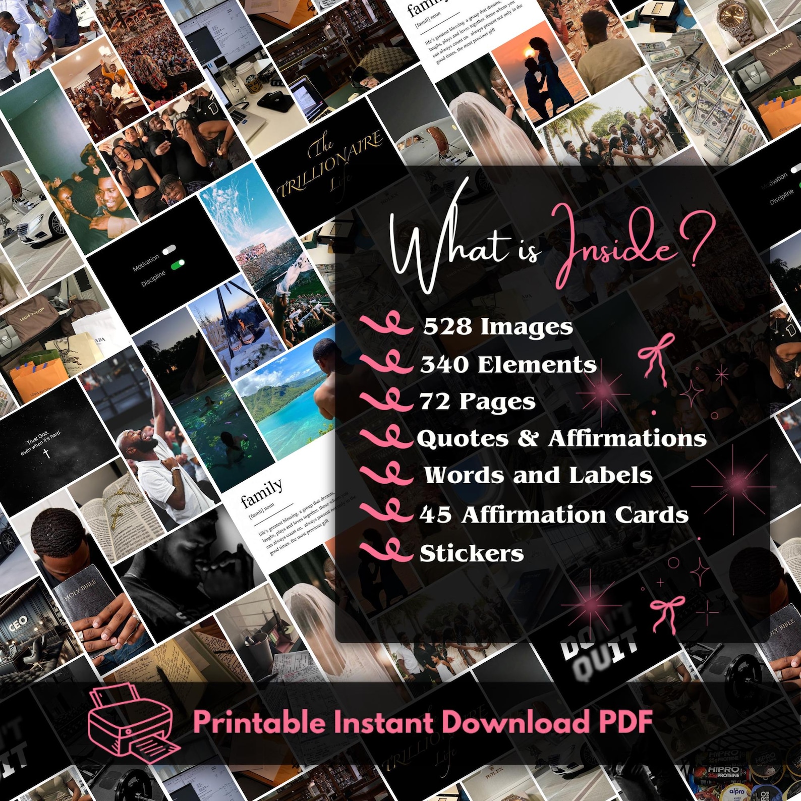 Black Men Vision Board Kit, 2026 Vision Board, Vision Board Printable ...