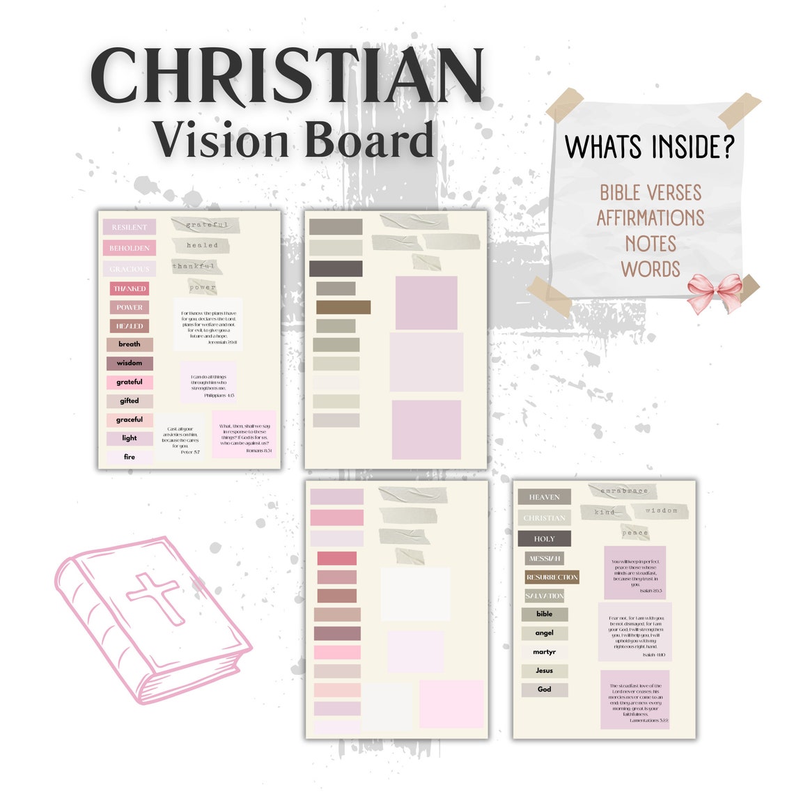 Faith Vision Board Printable, Christian Vision Board Kit, Vision Board ...
