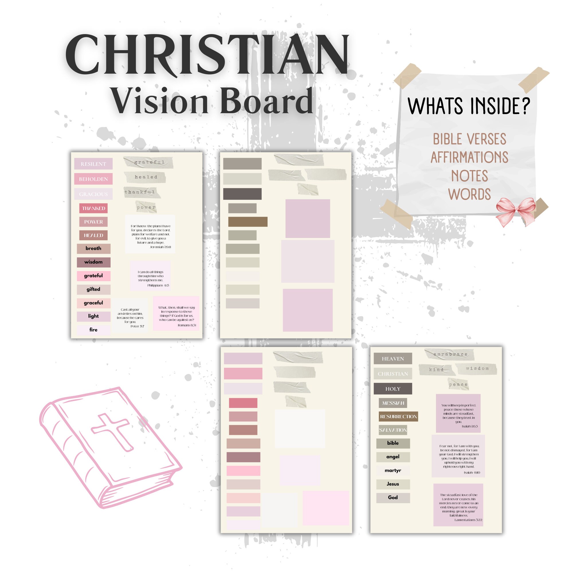 Faith Vision Board Printable, Christian Vision Board Kit, Vision Board ...