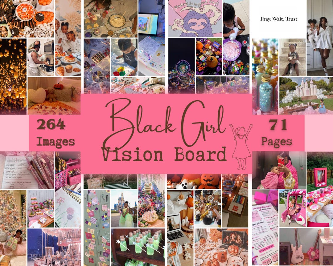 2026 Kids Vision Board Kit - Black Girl Goal Board Printables ...