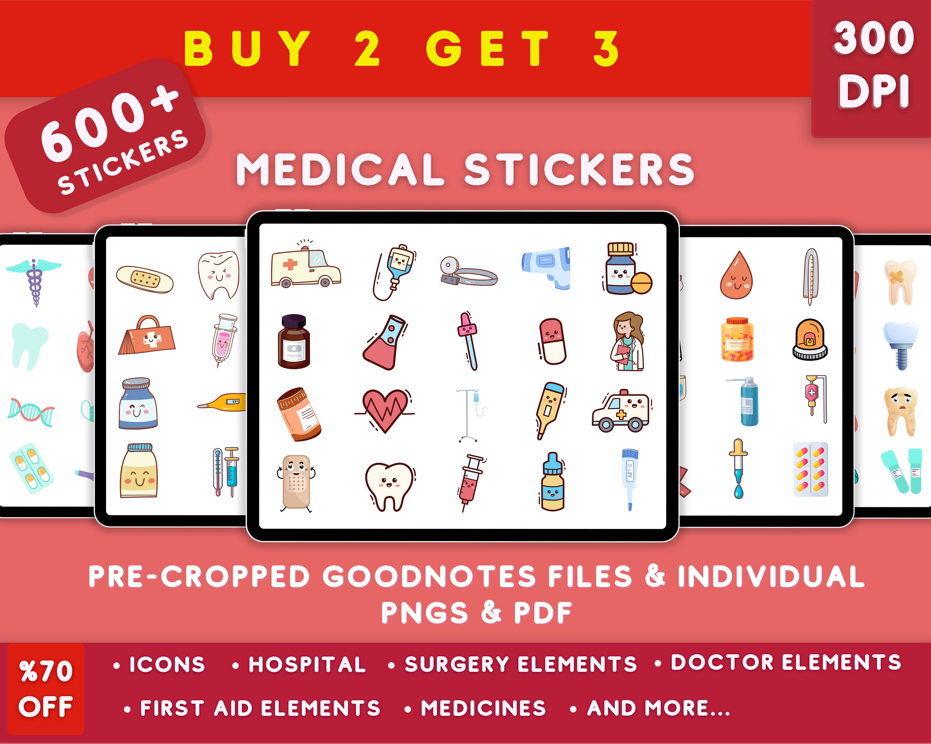 Medical Stickers, Digital Medical Stickers, Medical Goodnotes, Hospital ...