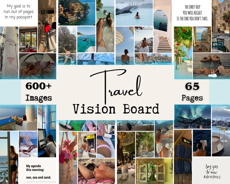 Travel Vision Board, 2024 Vision Board, Vision Board Printable ...