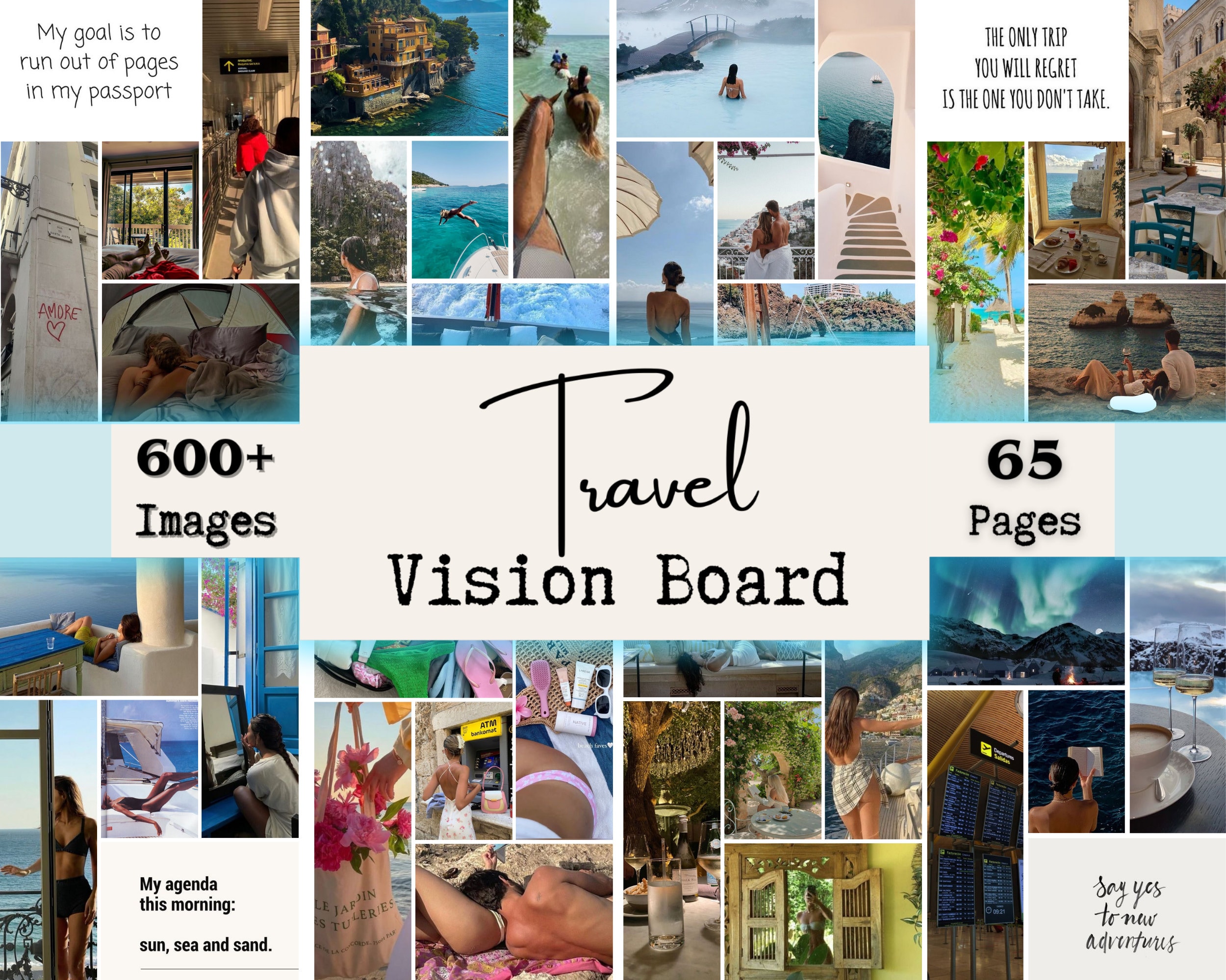 Travel Vision Board, 2024 Vision Board, Vision Board Printable ...