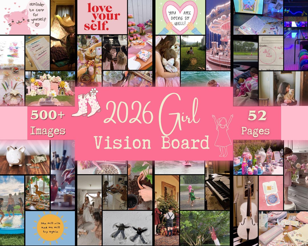 Kids Vision Board, Girl Vision Board, 2026 Vision Board Kit, Vision ...