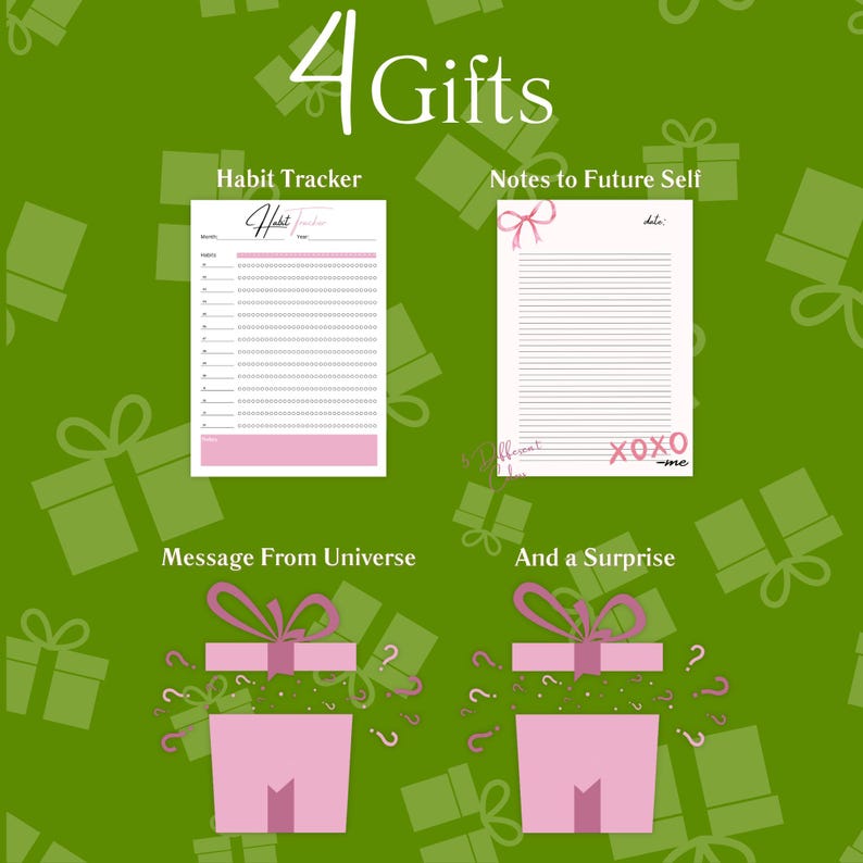Green Vision Board Printable Bundle Kit PDF Happiness and Manifestation ...