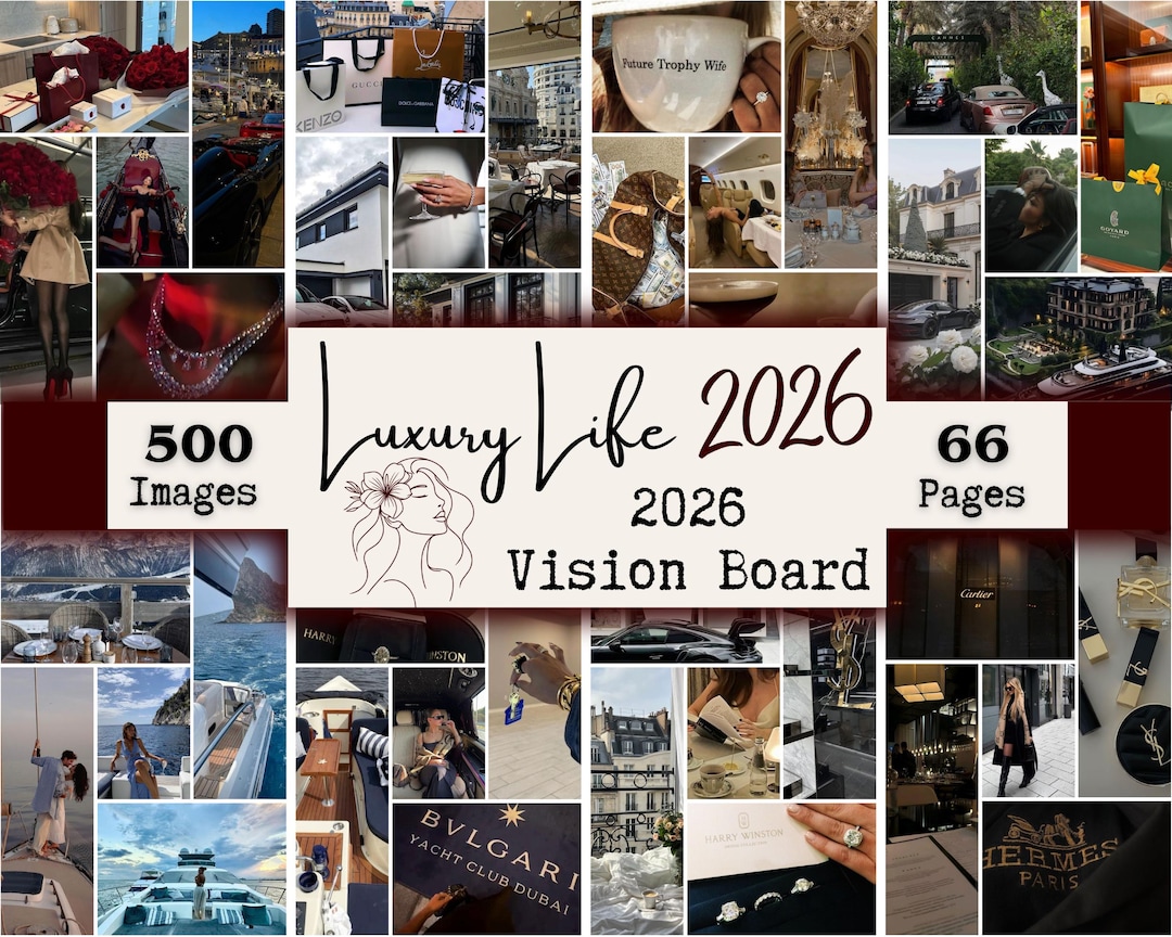 2026 Luxury Life Vision Board Printables - Affirmations & Quotes for ...