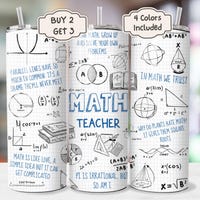 Math Teacher Tumbler Wrap, Math Teacher Nutrition Facts, Seamless ...