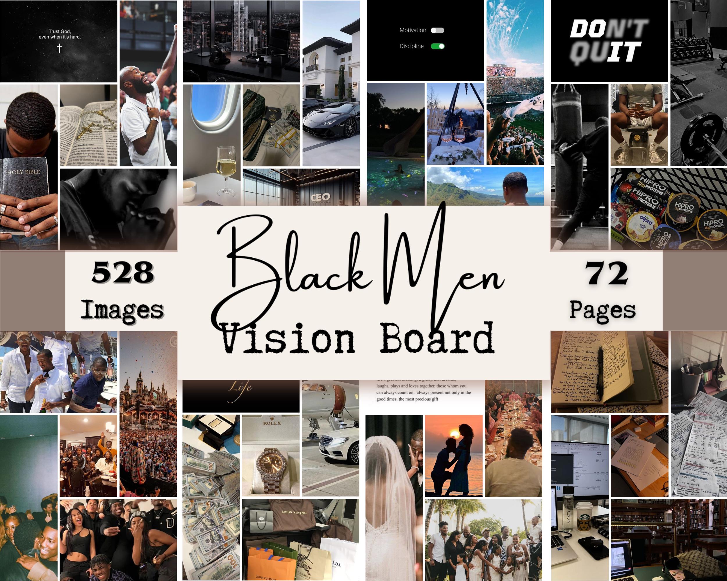 Black Men Vision Board Kit, 2025 Vision Board, Vision Board Printable ...
