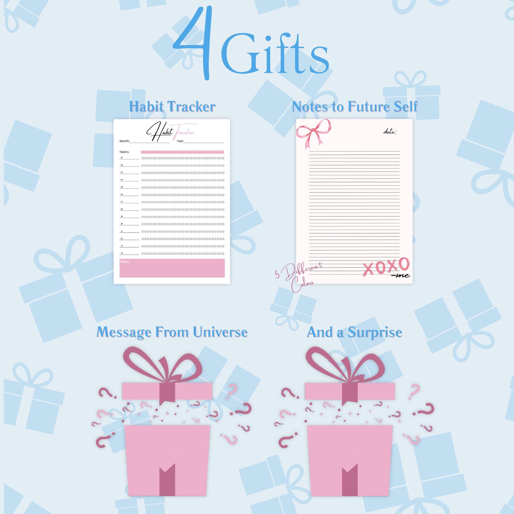 2025 Vision Board, Blue Vision Board Printables, Manifestation Vision ...