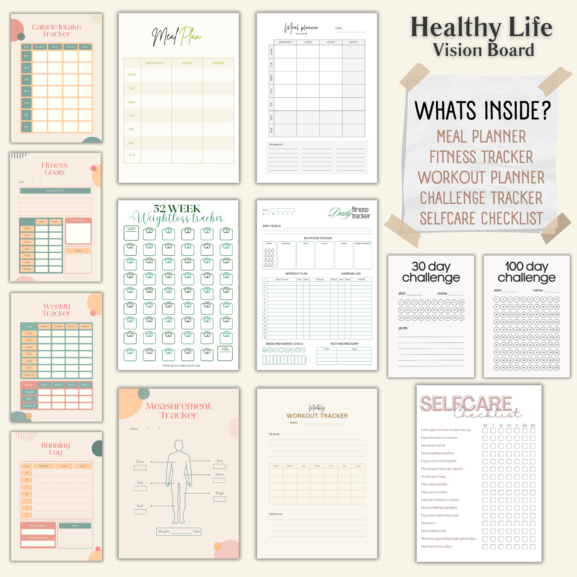 Health and Fitness Vision Board, 2025 Vision Board, Healthy Life Vision ...