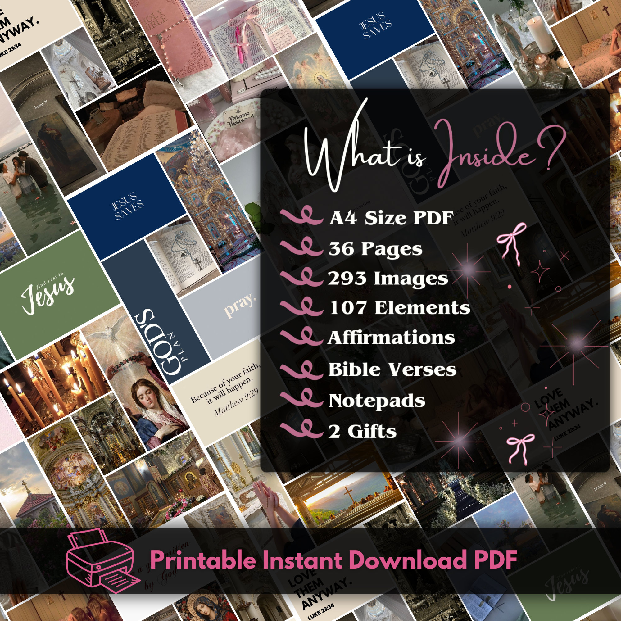 Faith Vision Board Printable, Christian Vision Board Kit, Vision Board ...