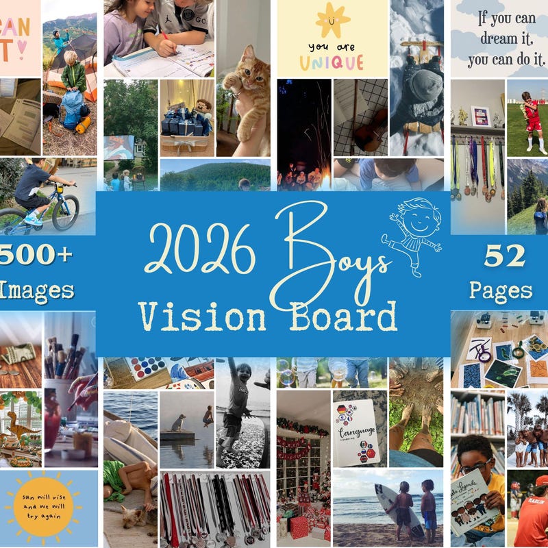 Vision Board Words Boys - Etsy