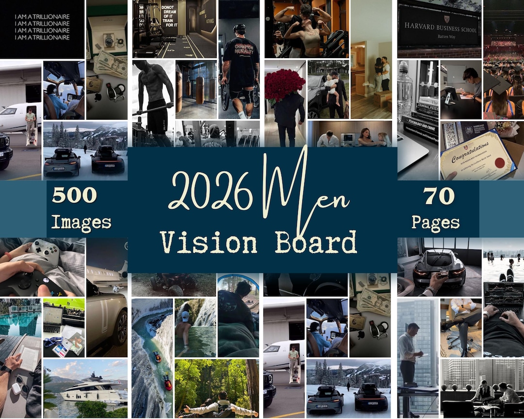 Vision Board Kit for Men, 2026 Vision Board, Vision Board Printable ...