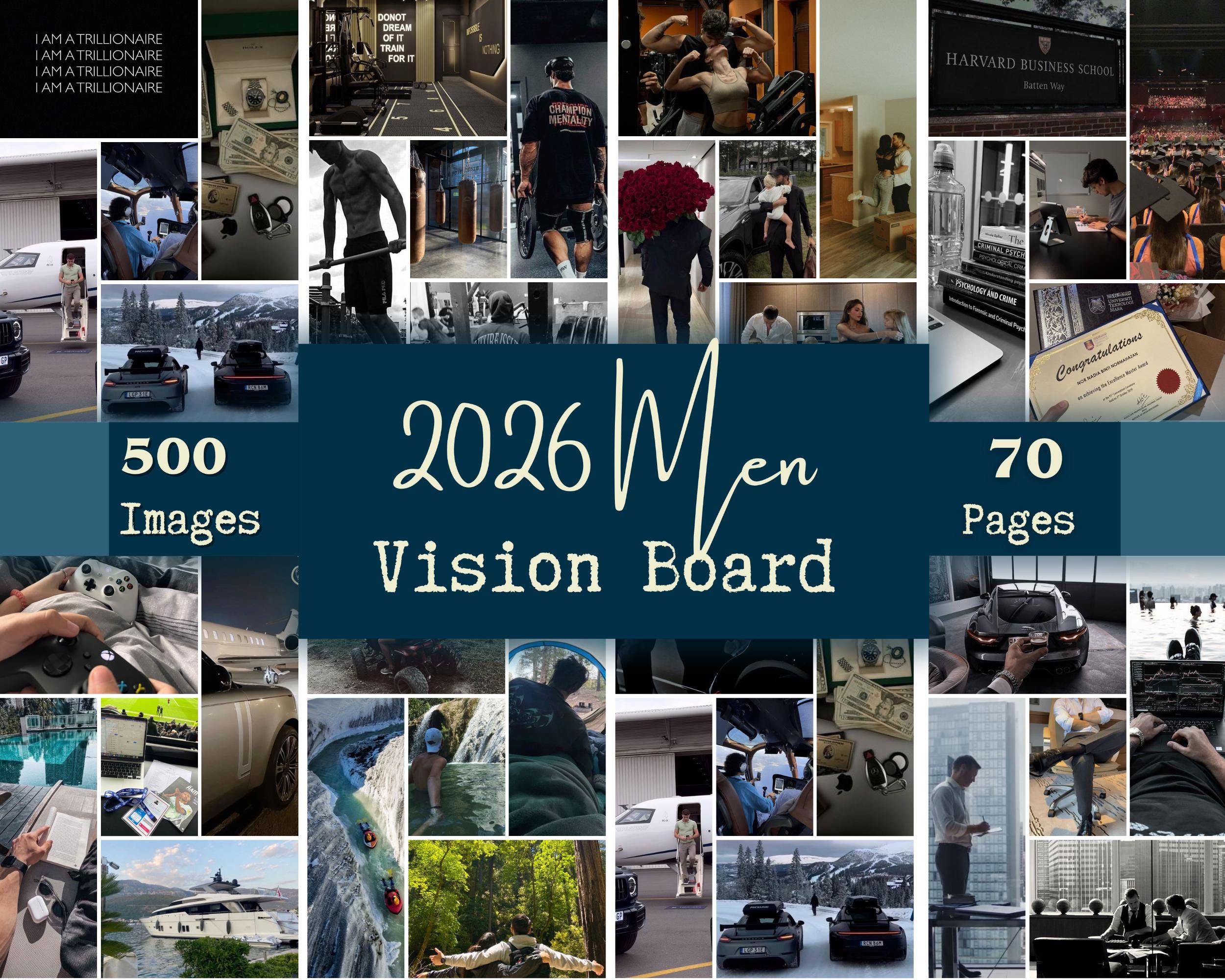 Vision Board Kit for Men, 2026 Vision Board, Vision Board Printable ...