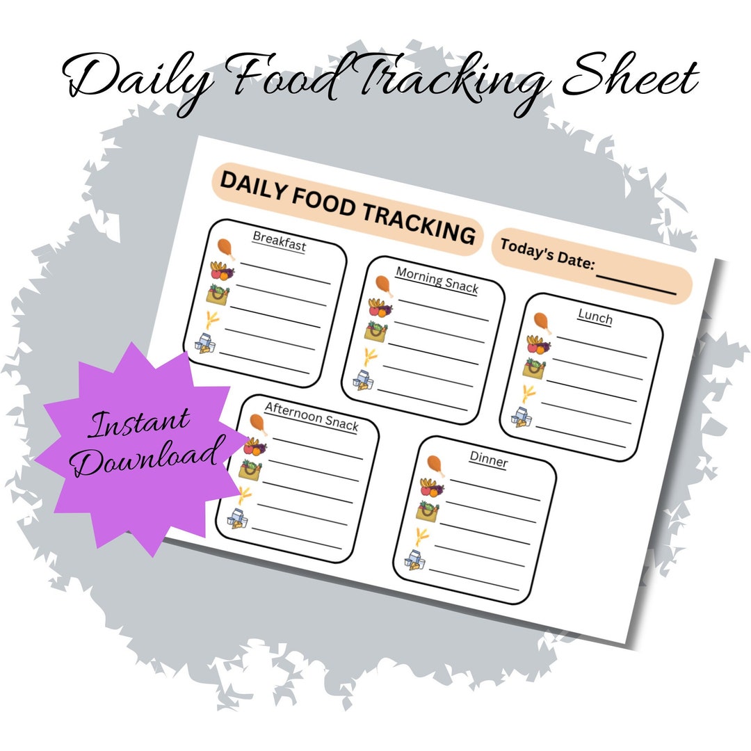 Daily Food Tracking | Daily Food Journal | Printable | Food Groups ...