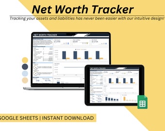 Net Worth Tracker Spreadsheet Google Sheets, Multi Year, Assets and ...