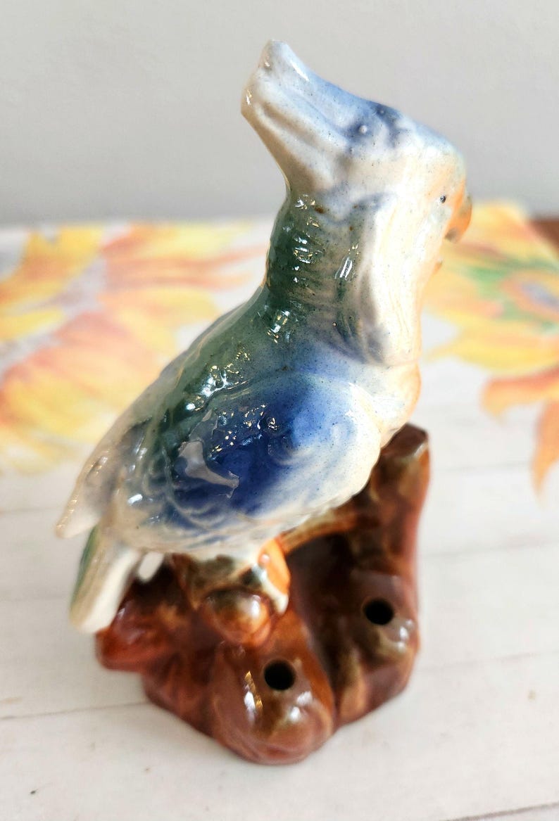 Vintage Ceramic Cockatiel Flower Frog: MCM Japan Art Pottery - Etsy