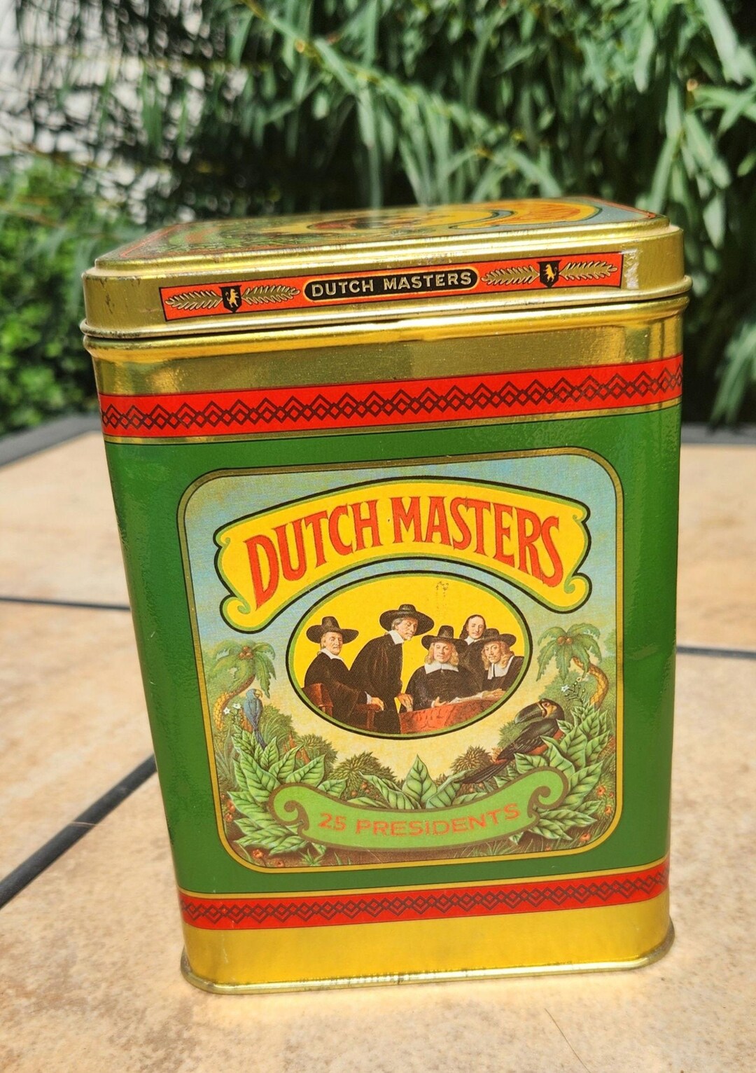 Dutch Masters Cigar Tin MCM Retro Tobacco Tin 25 Presidents Mariner ...