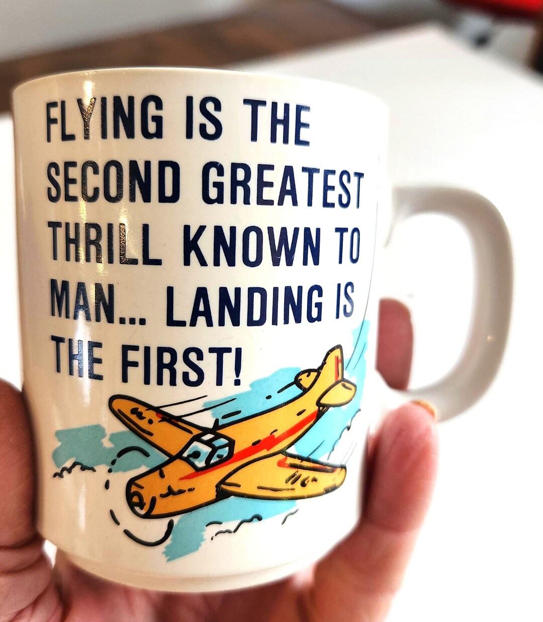 Vintage Funny Airplane Coffee Tea Cup Made in Japan Mid Century Pilot ...