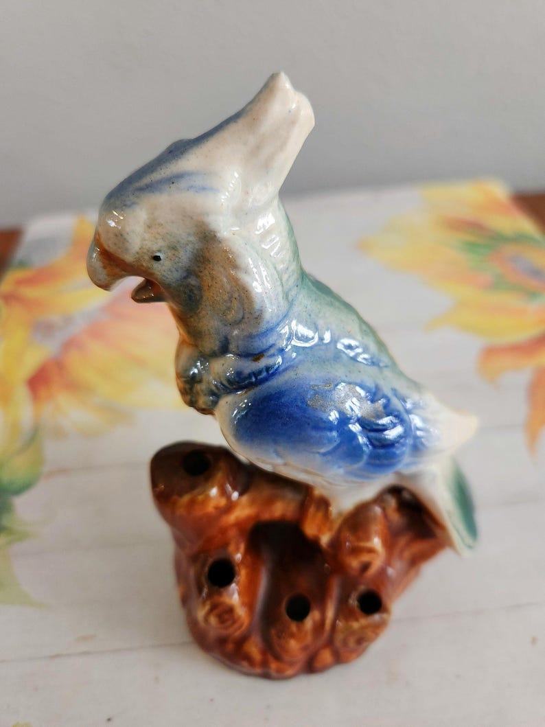 Vintage Ceramic Cockatiel Flower Frog: MCM Japan Art Pottery - Etsy