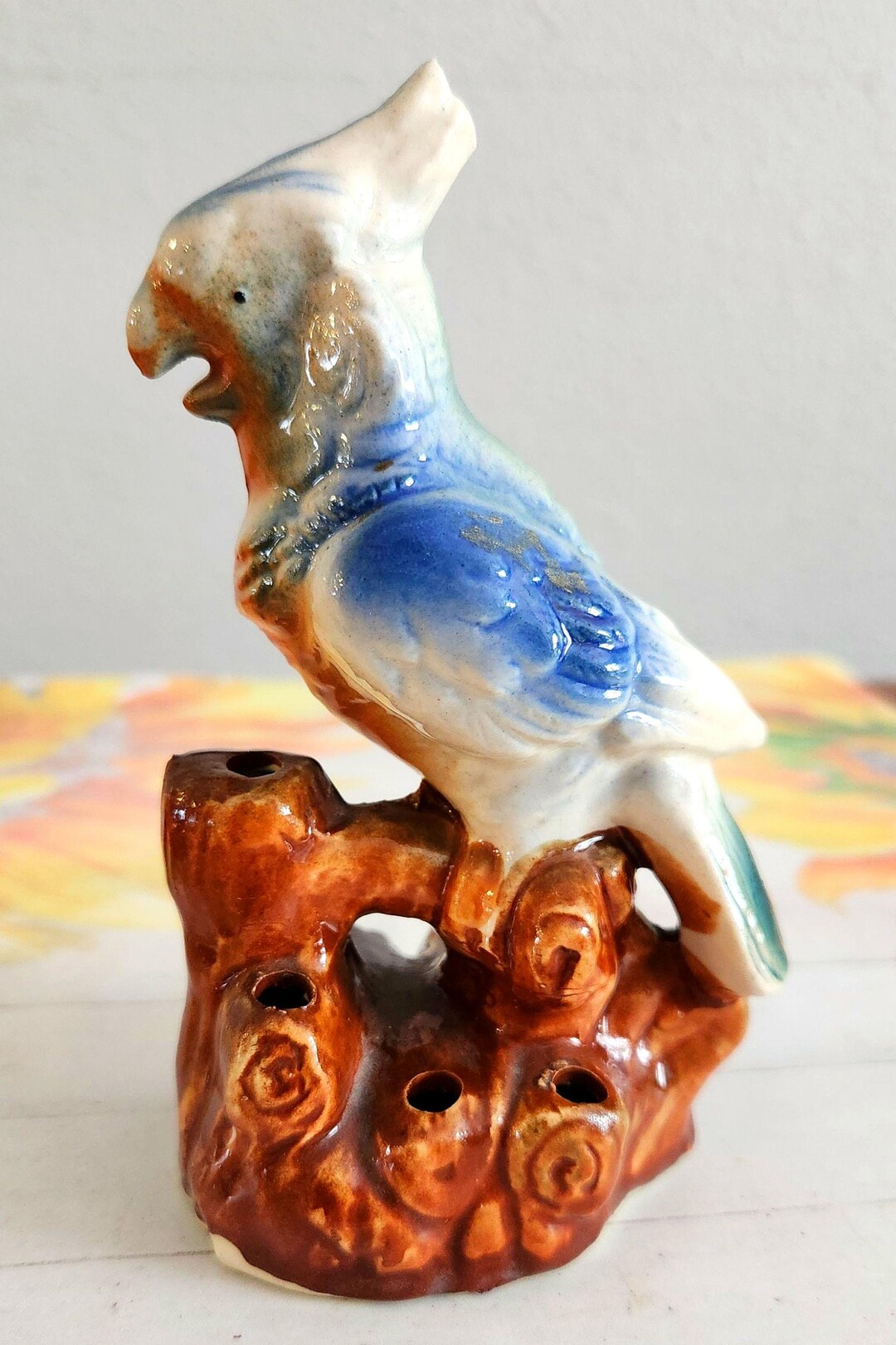 Vintage Ceramic Cockatiel Flower Frog: MCM Japan Art Pottery - Etsy