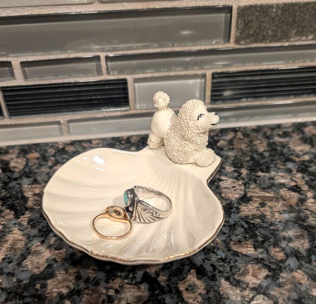 Vintage Spaghetti Poodle Ring Trinket Dish Soap MCM - Etsy