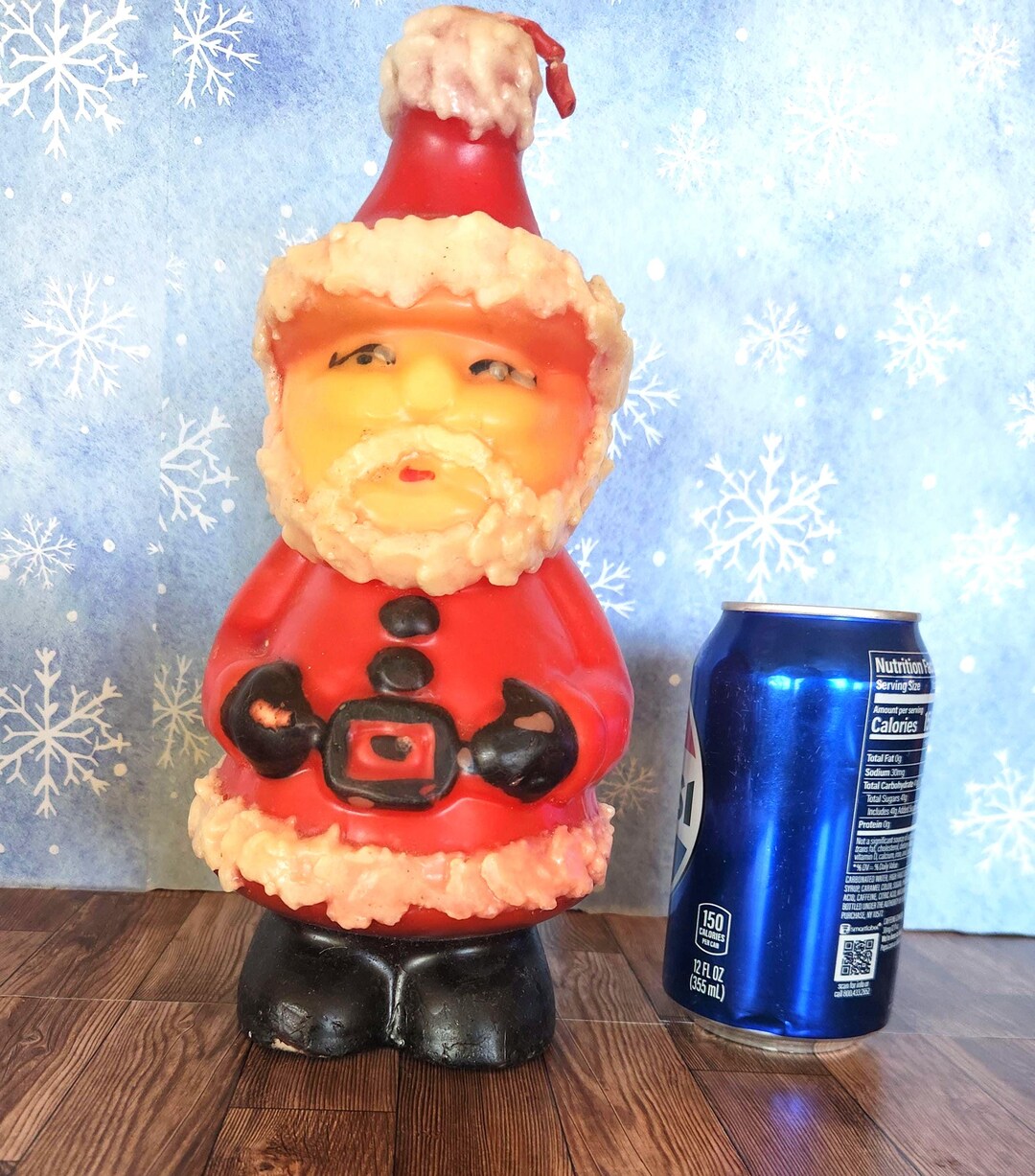 Vintage Christmas Santa Candle 40's or 50's Not Burned - Etsy