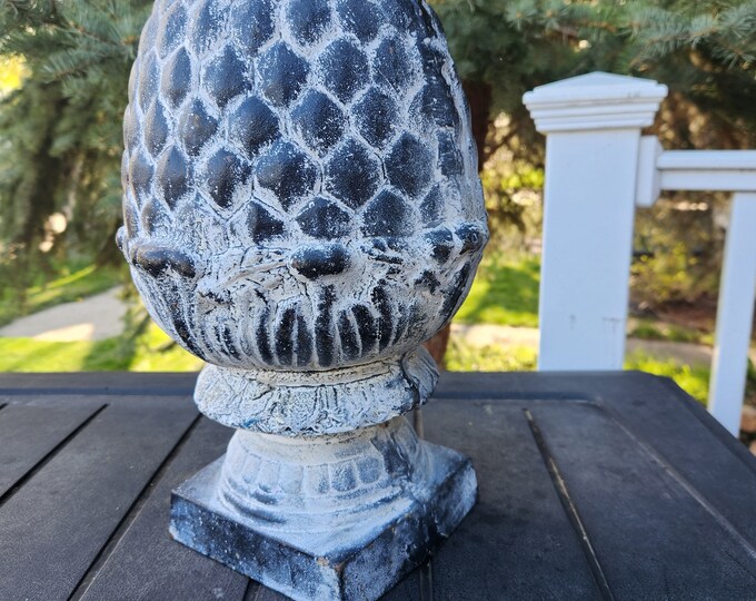 Vintage Cast Iron Finial Dragon Egg Pineapple Large Garden Decor ...