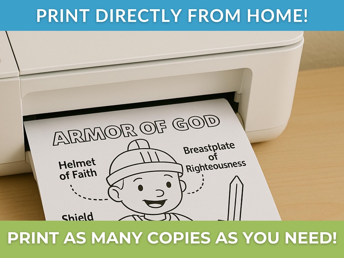 Armor of God Printable | Armor of God Coloring Page | Armor of God ...