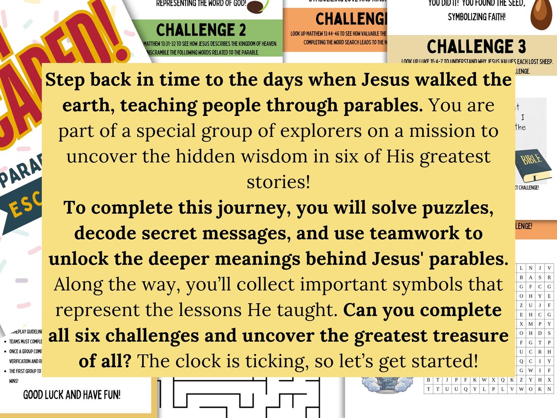 Christian Escape Room | Bible Escape Room for Kids | Christian Team ...
