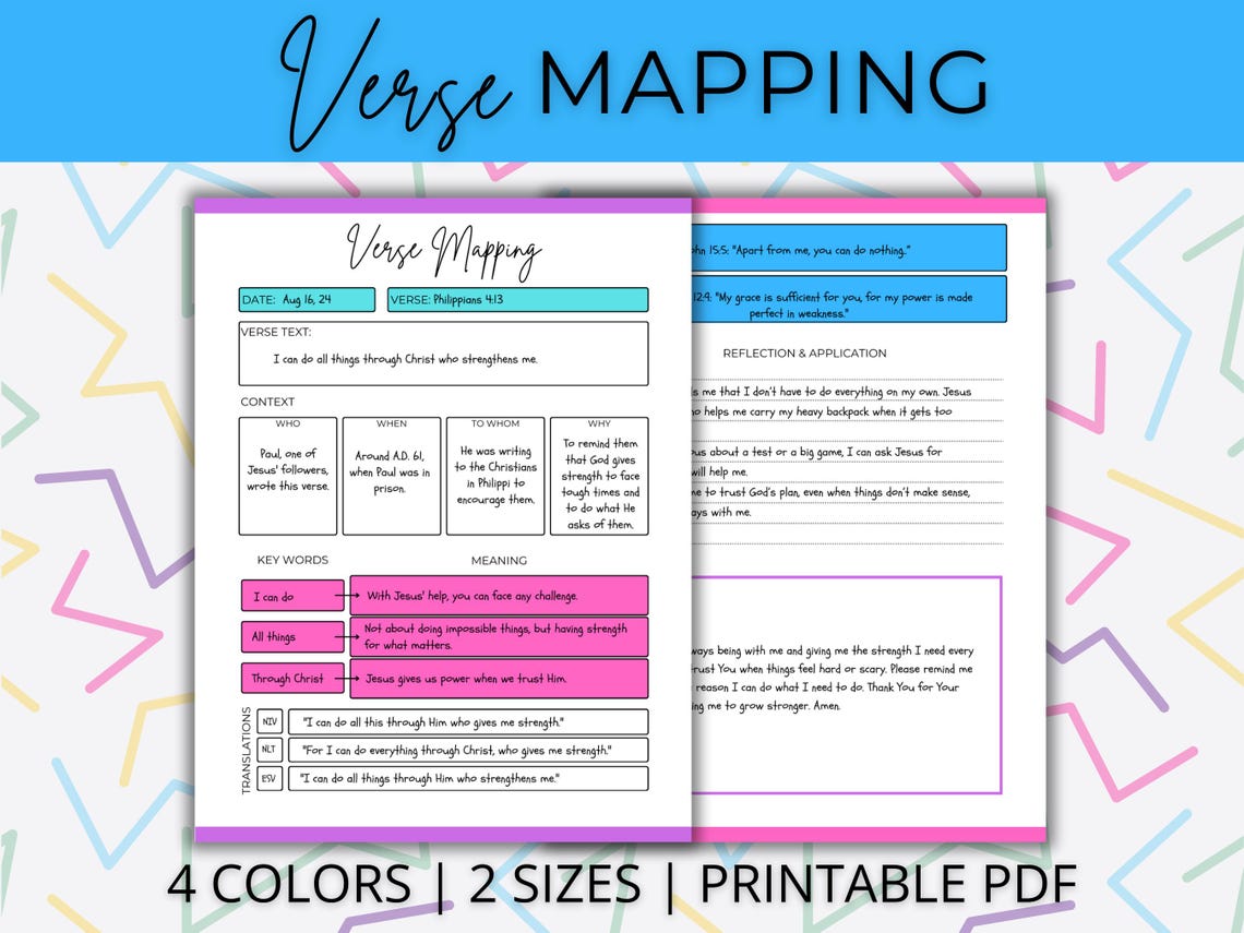 Verse Mapping | Bible Verse Mapping | Bible Study Guide | Bible Verse ...